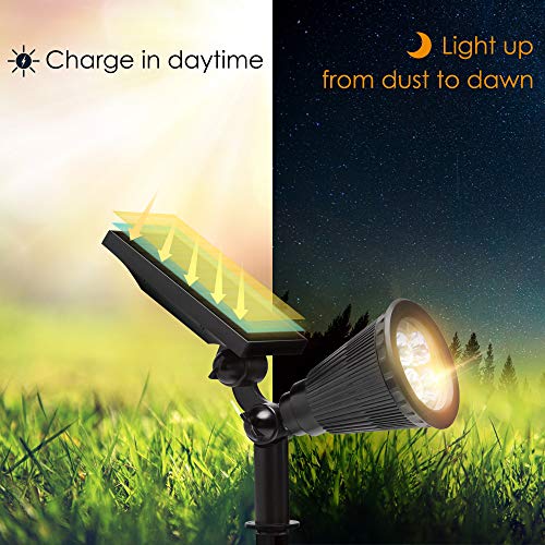 4 Pack Solar Spot Lights JACKYLED Upgraded IP67 Waterproof, Solar ...